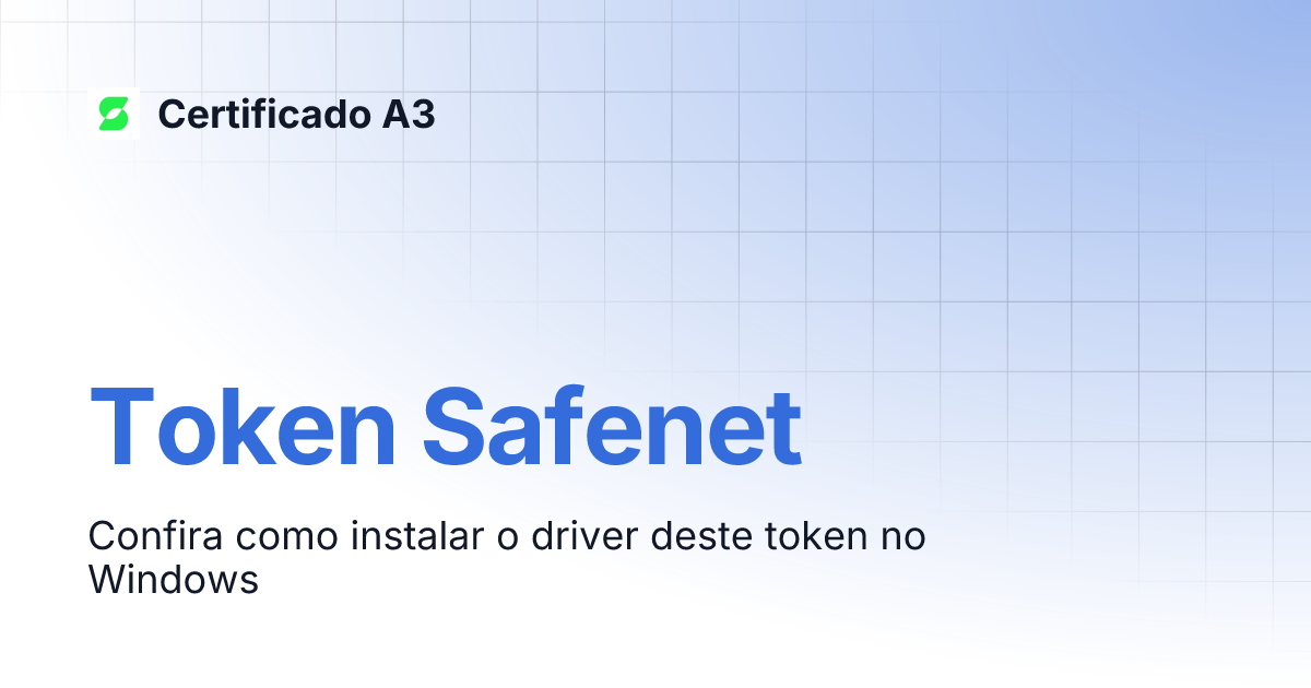 Token Safenet | Certificado A3