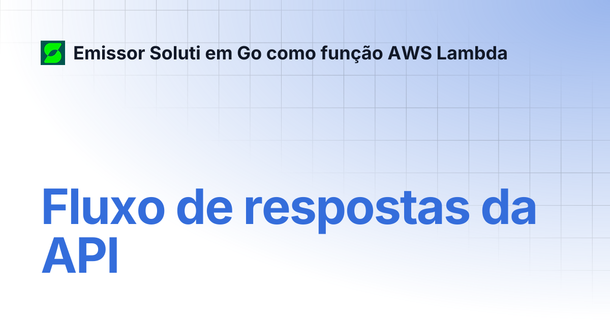 Fluxo de respostas da API | Emissor Soluti em Go como função AWS Lambda